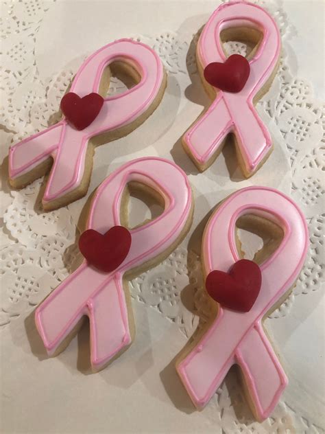 Pink Ribbon Sugar Cookies Breast Cancer Awareness Homemade Decorated