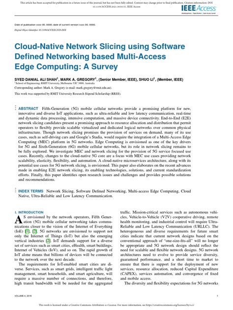 Cloud Native Network Slicing Using Software Define Pdf Computer Network Internet Of Things
