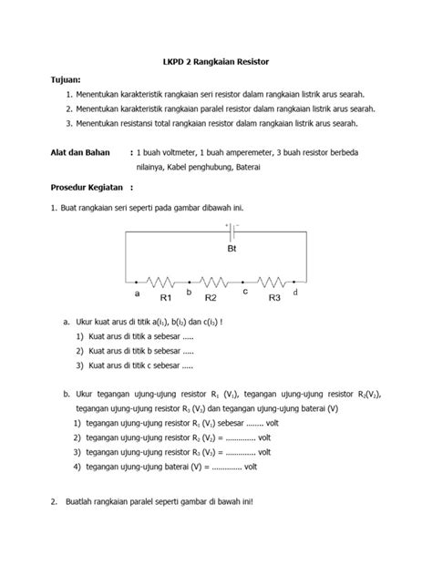 Lkpd 2 Rangkaian Resistor Pdf