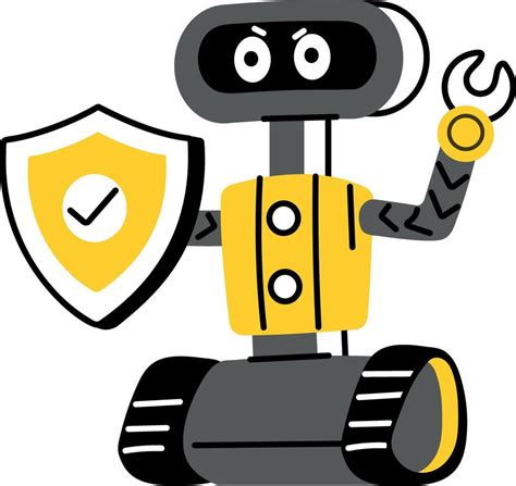 A Flat Style Illustration Of Security Robot 57133460 Vector Art At Vecteezy