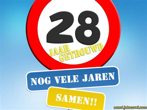 Jakosawi E Cards 28 Jaar Getrouwd Bord