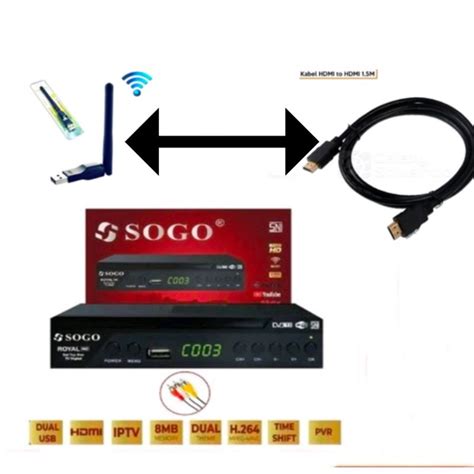 Jual SET TOP BOX DIGITAL MURAH PAKET LRNGKAP PLUS USB ADAPTER DONGLE WI FI DAN KABEL HDMI SET
