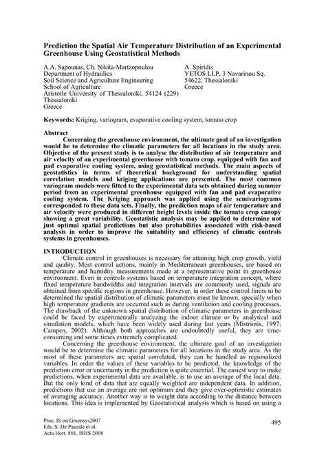 Pdf Prediction The Spatial Air Temperature Distribution Of An