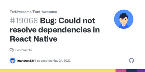 Bug Could Not Resolve Dependencies In React Native · Issue 19068 · Fortawesomefont Awesome