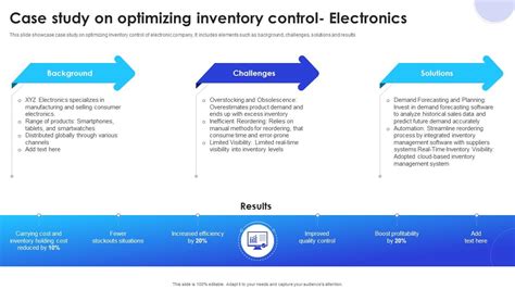 Case Study On Optimizing Inventory Control Electronics Implementation Of Supply Chain Inventory