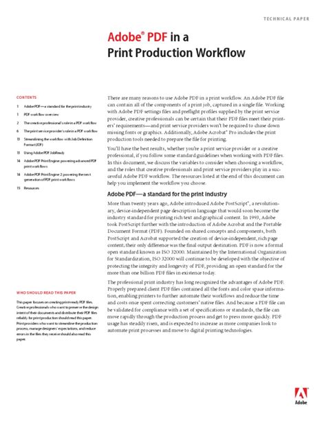 Pdf Print Production Workflow Pdf Portable Document Format Adobe