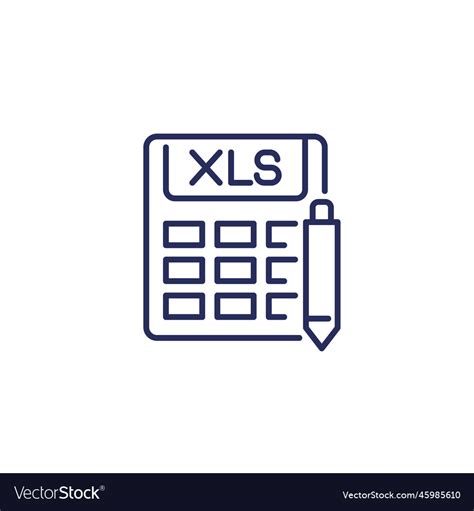 Edit Xls Document Line Icon Royalty Free Vector Image