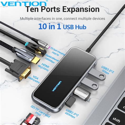 Vention In USB Type C HUB HDMI Adapter Docking Station High Speed USB To RJ Ethernet