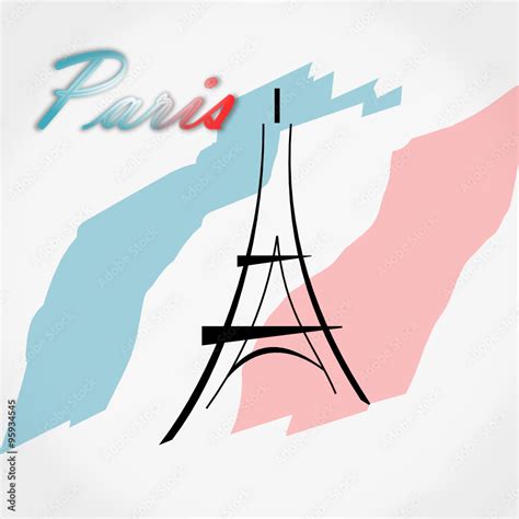 Eiffel Tower With Text Against White Background Stock Vector Adobe Stock
