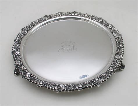 19th Century Ornate Silver Plated Cocktail Tray