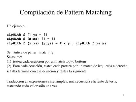 ppt compilaci ó n de pattern matching powerpoint presentation free
