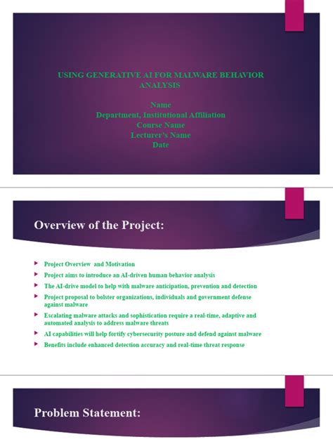 Using Generative Ai For Malware Behavior Analysis Final Pdf