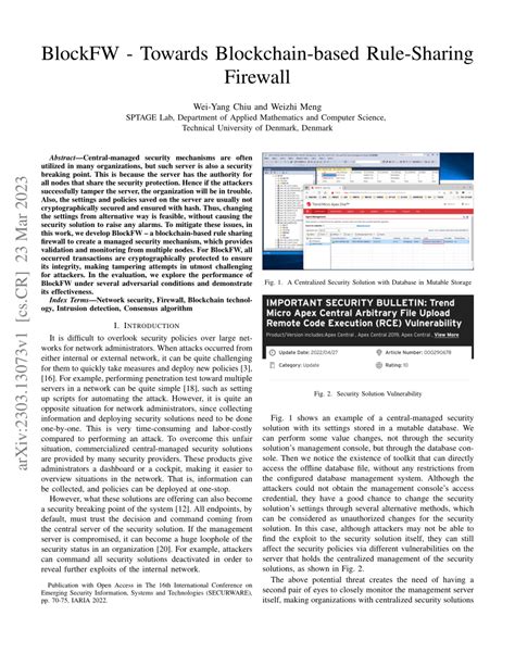 Pdf Blockfw Towards Blockchain Based Rule Sharing Firewall
