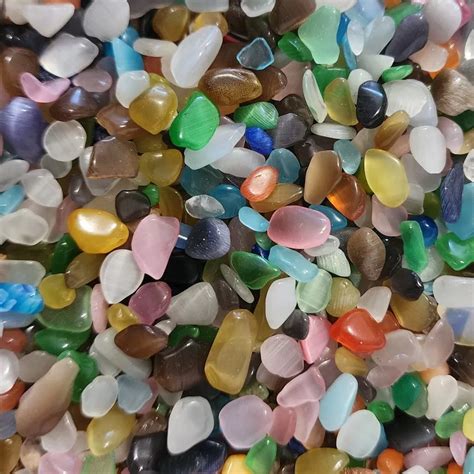 Cats Eye Gem Pebble Chip Lovely Sunshine Crystals