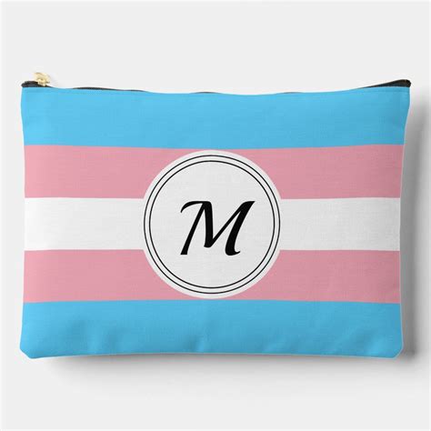 Transgender Pride Flag With A Custom Initial Accessory Pouch Zazzle