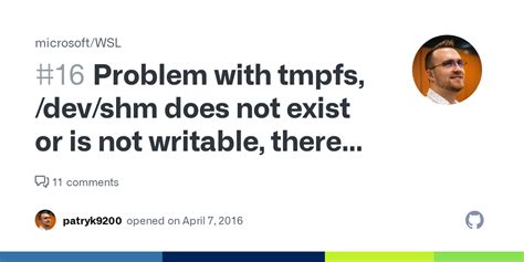 Problem With Tmpfs Dev Shm Does Not Exist Or Is Not Writable There Is No Support For Shared