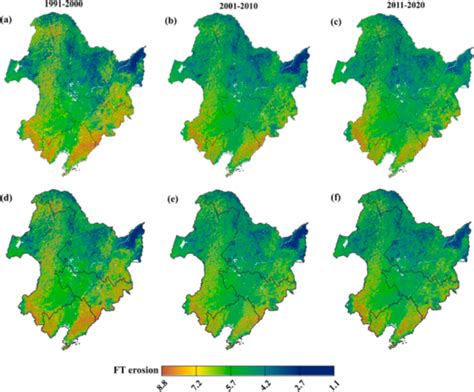 Spatial Distributions Of Ft Erosion Risk Obtained By Ahp A B And C