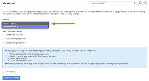 CPanel MX Wizard Hoasted Support