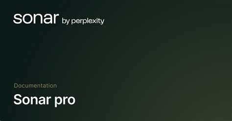 Sonar Pro Perplexity