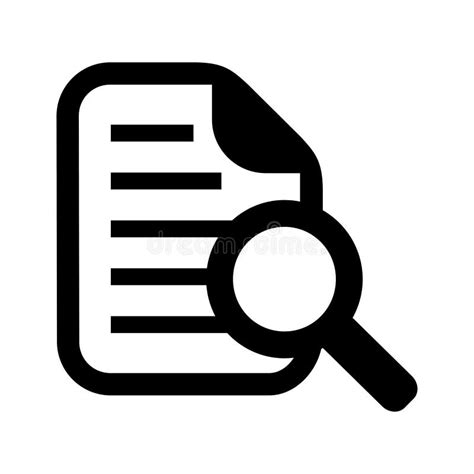 Document With Magnifying Glass Stock Vector Illustration Of Document