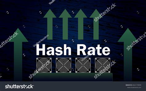 Hash Rate Blockchain Network Increase Cryptocurrency Stock Vector