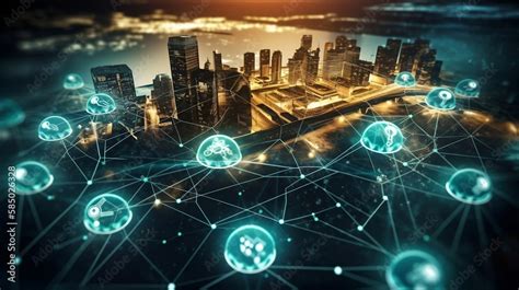 ภาพประกอบสต็อก Internet Of Things Iot With Devices And Connectivity Concepts On A Network