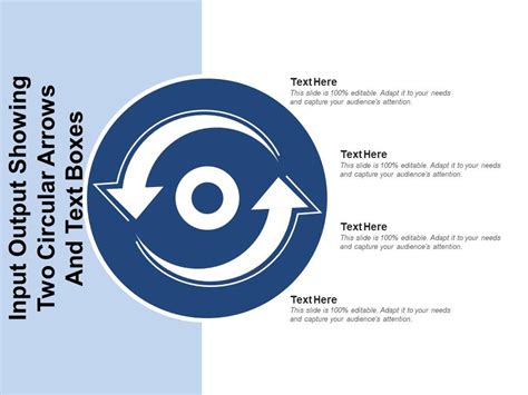 Input Output Showing Two Circular Arrows And Text Boxes Powerpoint