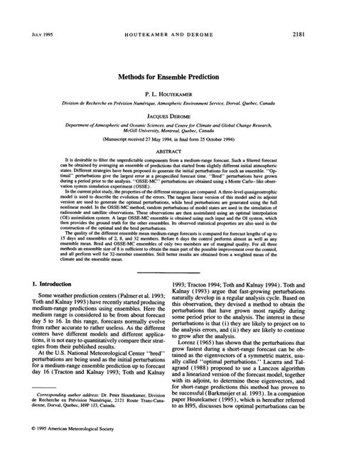 pdf methods for ensemble prediction