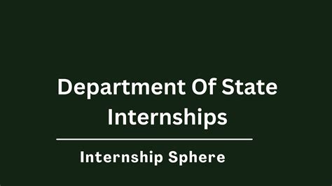 Department Of State Internships 2026 Internship Sphere