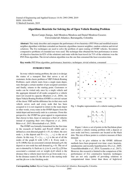 Pdf Algorithms Heuristic For Solving The Of Open Vehicle Routing Problem