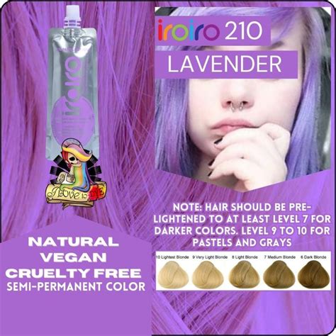 Iroiro 210 Lavender Pastel Vegan Cruelty Free Semi Permanent Hair Colo
