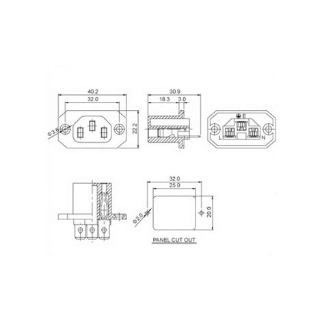 Iec Female Socket 10a 250v Black Audiophonics
