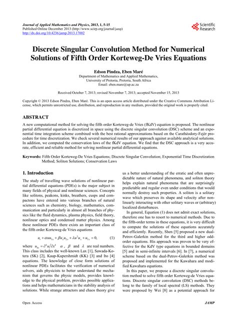 Pdf Discrete Singular Convolution Method For Numerical Solutions Of