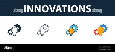 Innovations Icon Set Premium Symbol In Different Styles From Startup