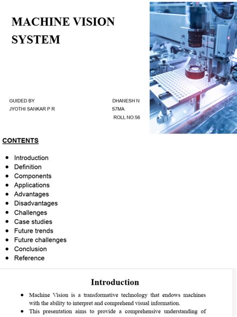 dhanesh n machine vision system pdf computer vision artificial intelligence