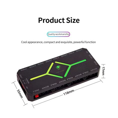 Jungle Leopard Argb Hub 5v 3pin Argb 4 Pin Pwm Pc Case Cpu Fan Controller Remote Light