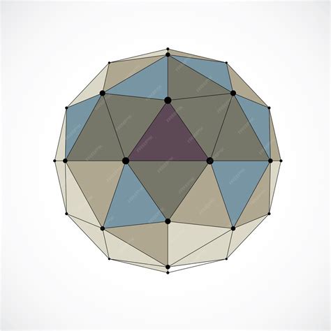 Premium Vector 3d Vector Digital Wireframe Spherical Object Made Using Triangular Facets