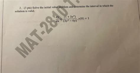 solved 2 3 pts solve the initial value problem and