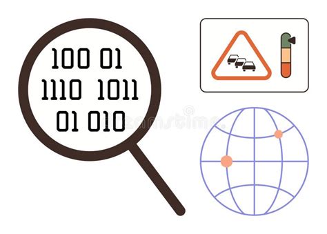 Data Analysis Concept With Binary Code Global Networks Traffic