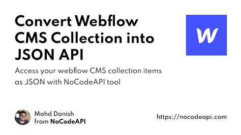 Convert Webflow Cms Collection Into Json Api With Nocode Youtube