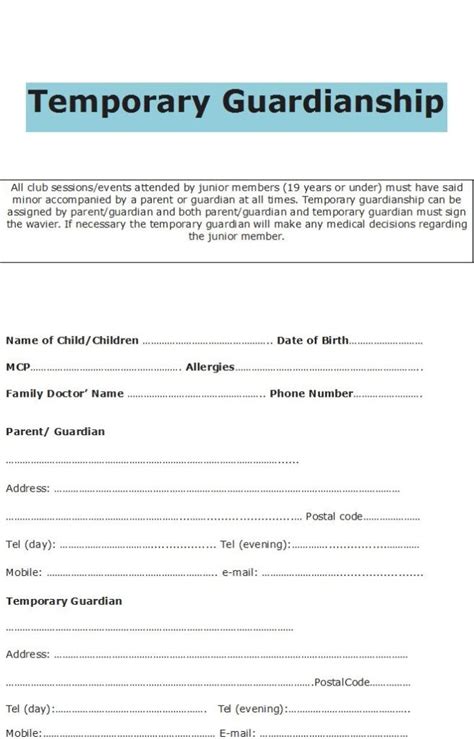 Temporary Guardianship Form Templates Everything You Need To Know