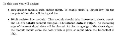 In This Part You Will Design 4 16 Decoder Module Chegg Com