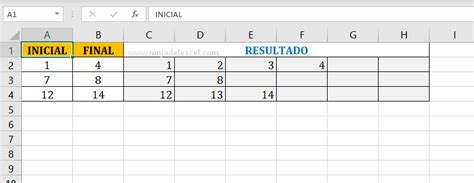 Secuencia Entre Dos Números En Excel Ninja Del Excel