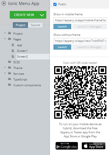 Ionic Menu Sample App