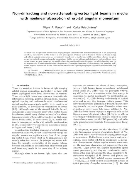 Pdf Nondiffracting And Nonattenuating Vortex Light Beams In Media
