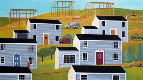 American Illustrator Building Houses In Suburbia 1985 Available