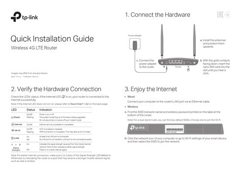 Tp Link Wireless 4g Lte Router Quick Installation Guide