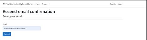 Sending Confirmation Email In Aspnet Core Identity Tektutorialshub