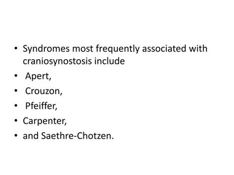 Craniosynostosis Syndromes Pptx Pptx