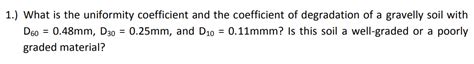 Solved What Is The Uniformity Coefficient And The Chegg Com